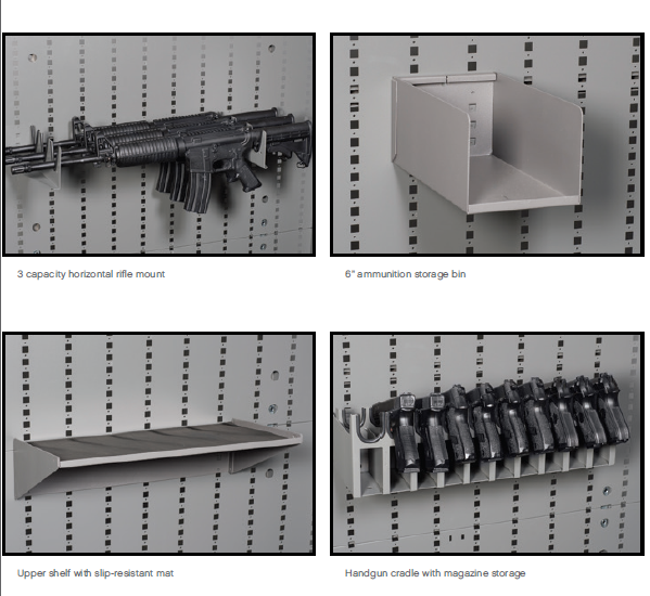 Heavy Duty Wall Cabinets With Perforated Security Gates , Military ...