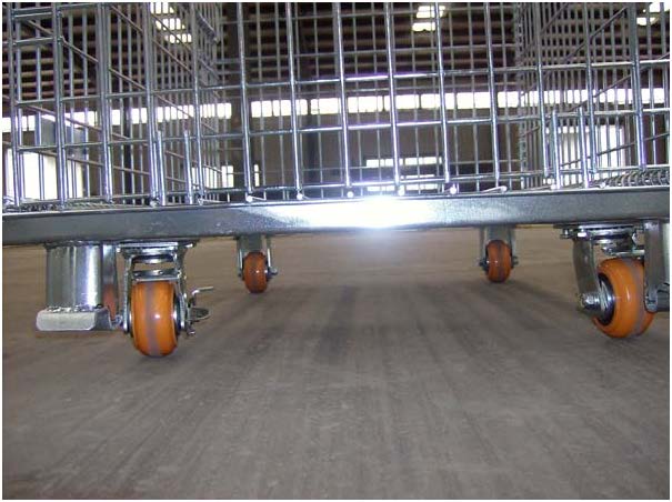 Stackable Collapsible Wire Container With Casters - 48 X 40 Heavy Capacity