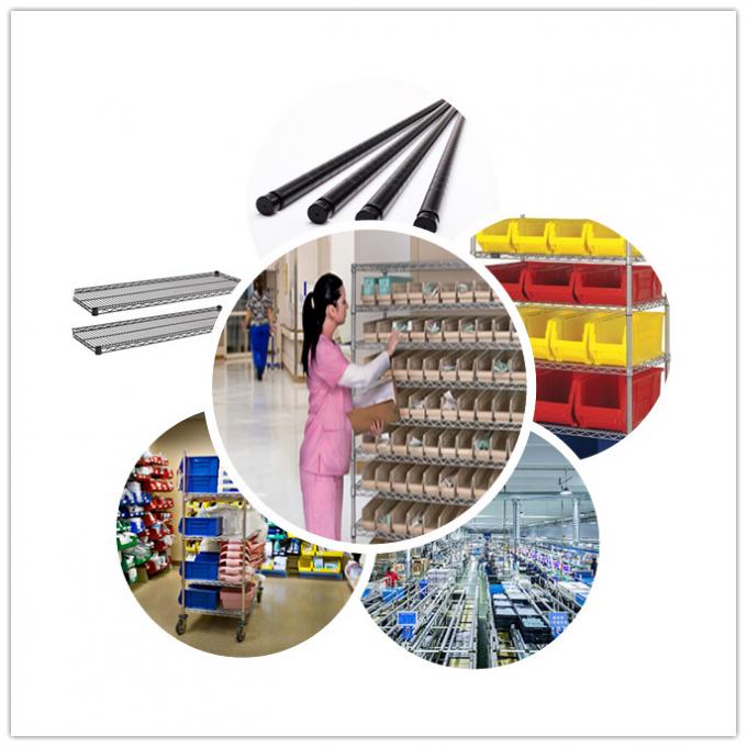 Rolling Adjustable Wire Rack Shelving / 8 Shelves Wire Frame Storage ...