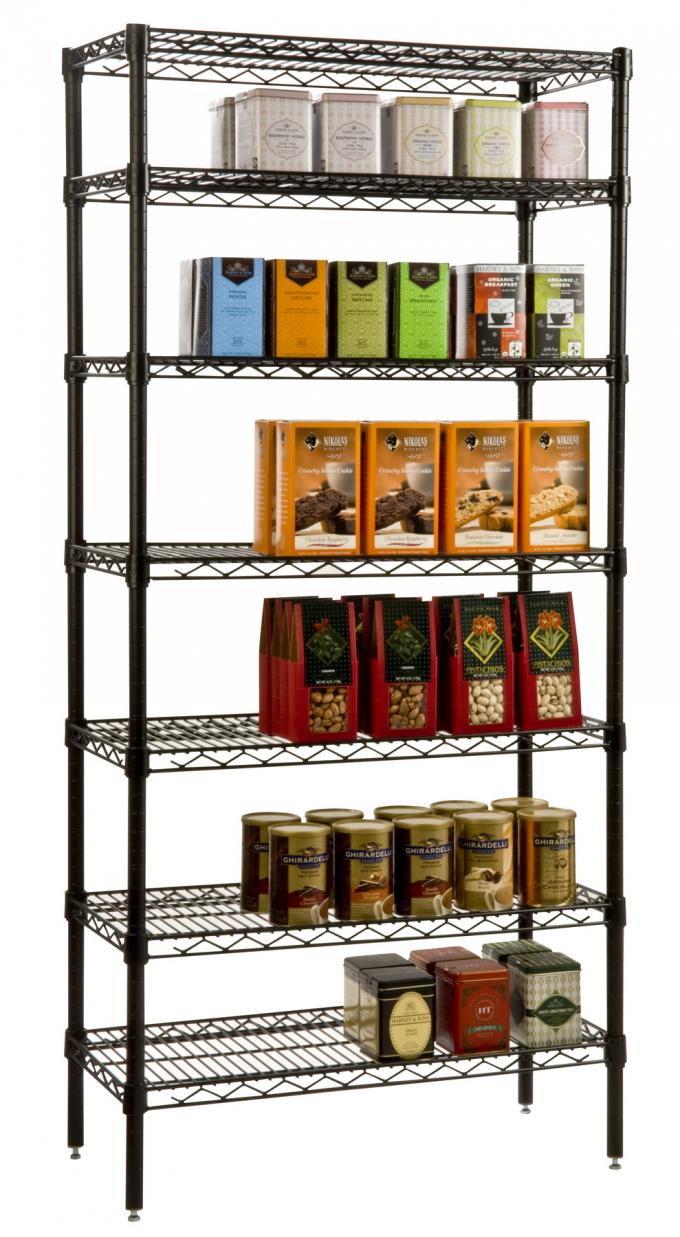 6 Tier Adjustable Commercial Wire Shelving Units For Convenience Stores