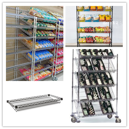 18" Deep X 36" Wide X 72" High 5 Tier Slanted Wire Shelving Black Epoxy ...