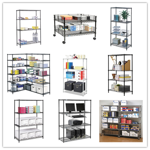 Freestanding Commercial Wire Shelving Rack Epoxy Powder Coating