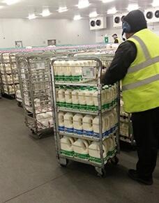 Supermarket Steel Milk Roll Cage Container Four Layers With Movable Shelf