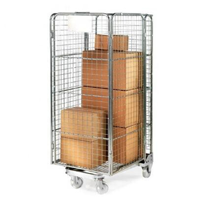 Zinc Plated Lockable Storage Cage , Wire Mesh Security Cage With Top Lip